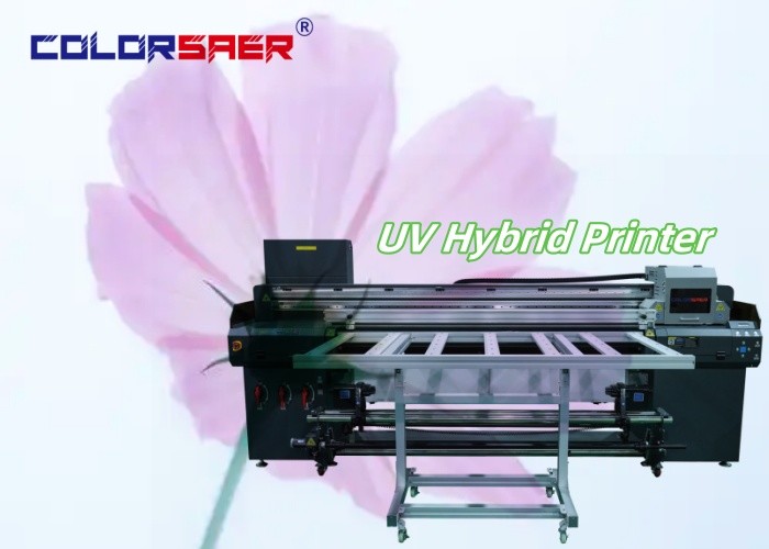 Large format Color SAER UV inkjet printing machine Roll to roll and ...